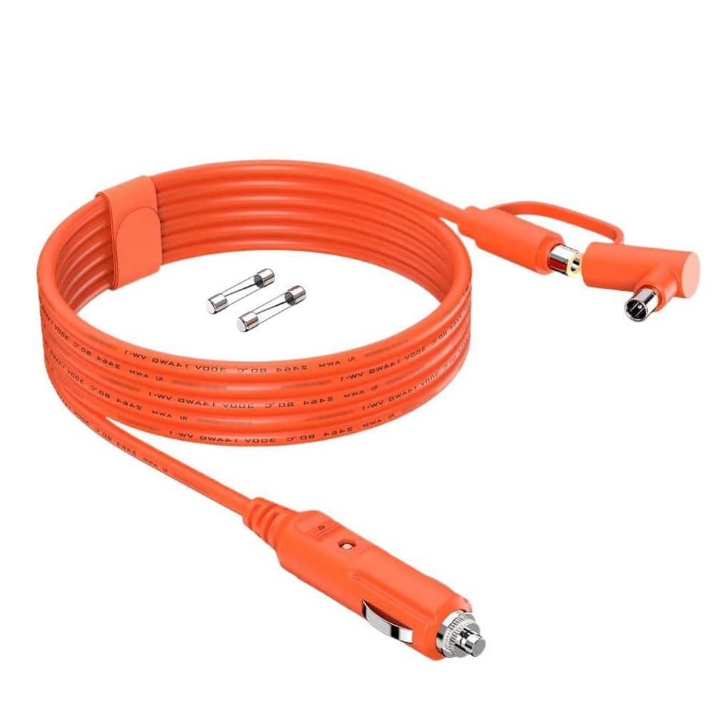 Vrbgify 12V/24V 2M Car Charger 14AWG with DC7909 + DC8020 Plug for Portable Power Station ...