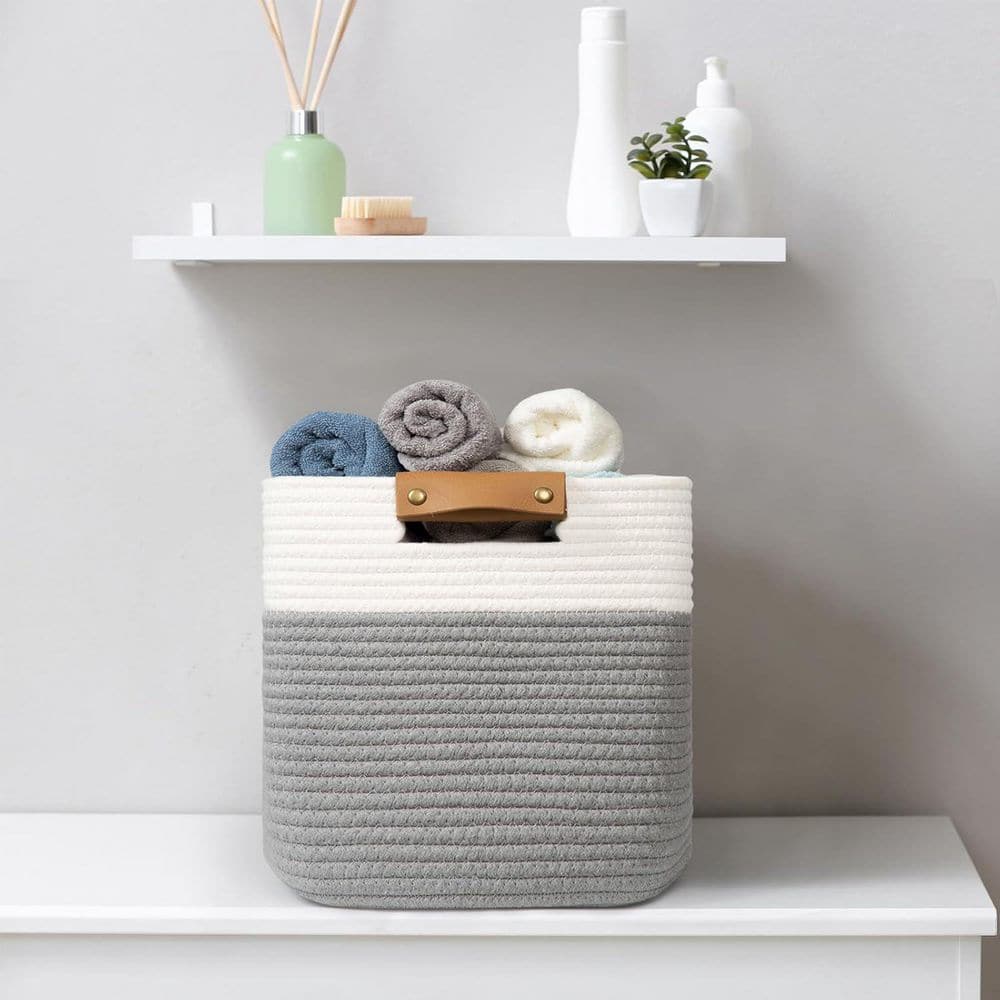 3-Pack 11"x11" Grey Square Woven Storage Cubes ENHD30263 - The Home Depot