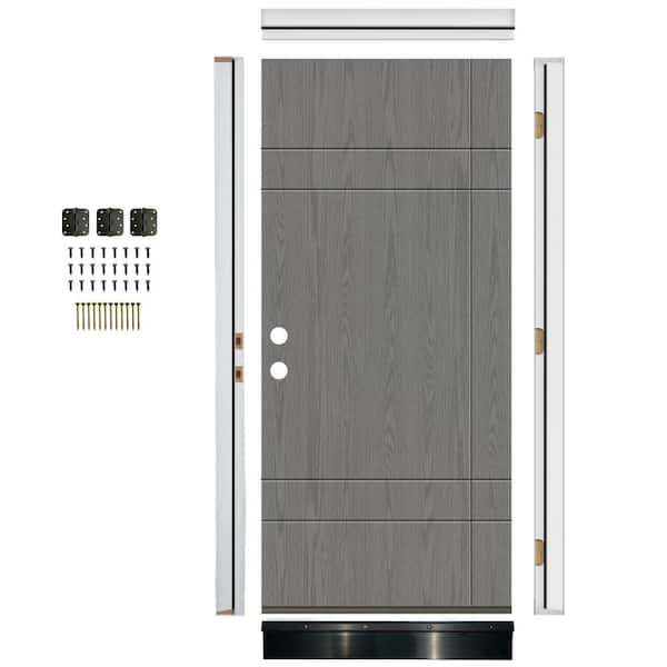 Krosswood Doors 36 in. x 79 in. Right-Hand 10-Grid Solid Panel Malibu ...