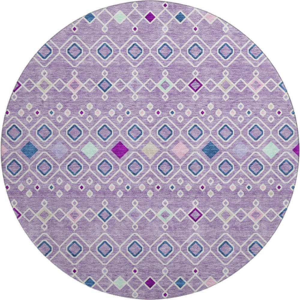 Addison Rugs Mayfield Premium Machine Washable Abstract AMF938 Lavender ...