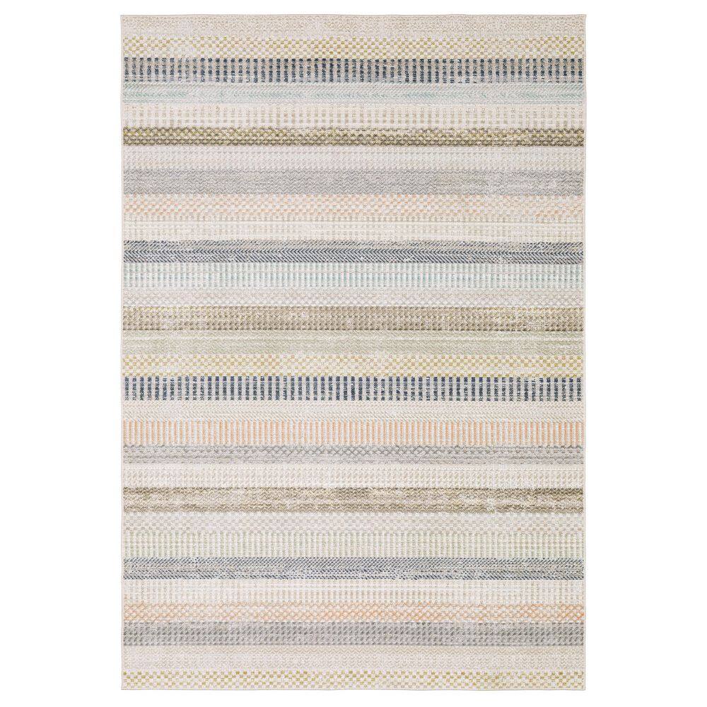 AVERLEY HOME Claire Ivory/Multi 8 ft. x 11 ft. Geometric Stripe ...