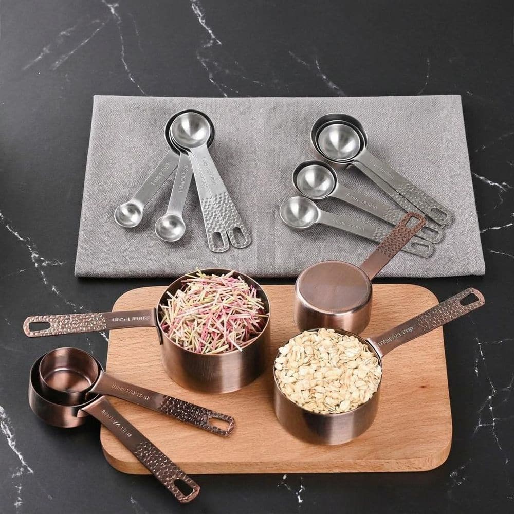 LAIFUCAM 13-Piece Copper Finish Stainless Steel Measuring Spoon and ...