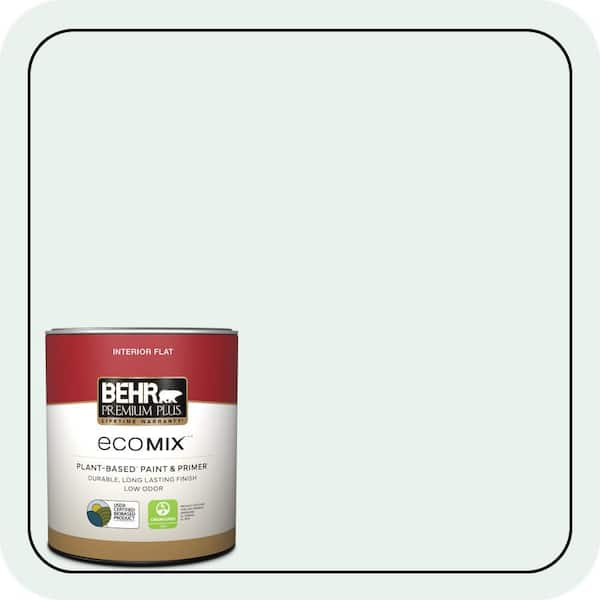 BEHR PREMIUM PLUS 1 qt. #W-B-520 Glacial Tint Flat EcoMix Plant-Based ...