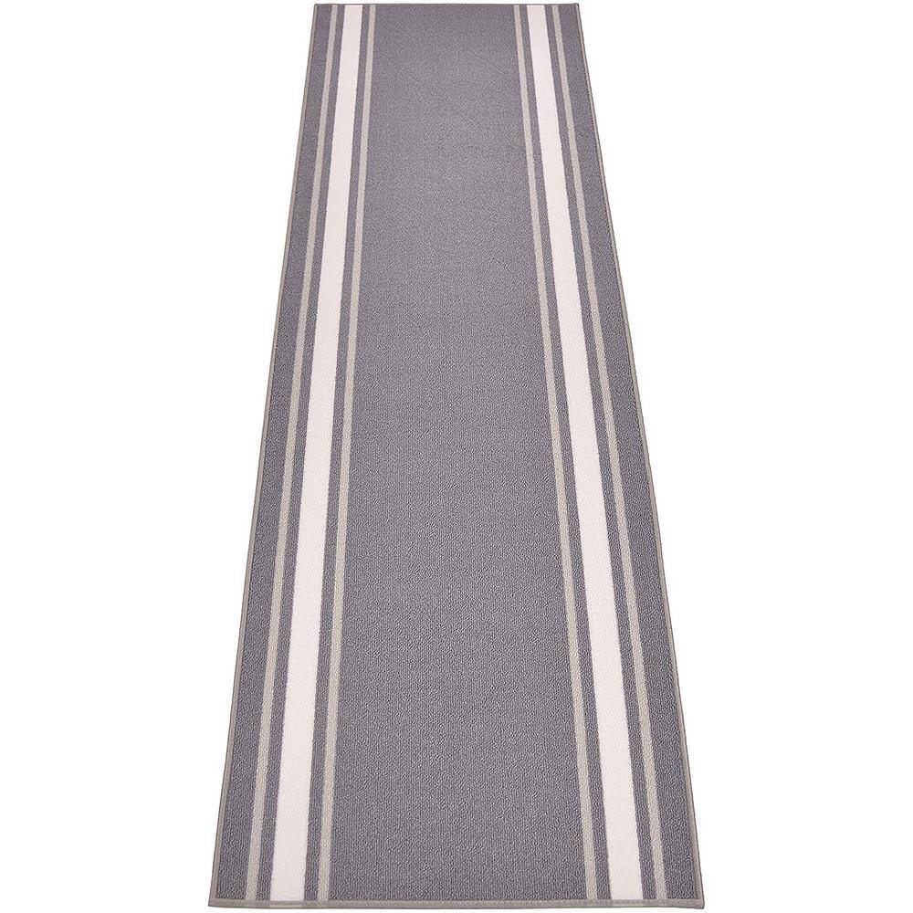 Solid Border Custom Size Gray 132 in. x 26 in. Indoor Stair Tread Cover ...