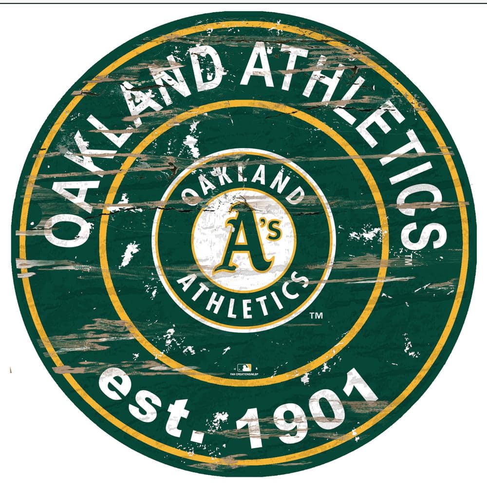 Fan Creations MLB Oakland Athletics 24 in. Distressed Wooden Wall Art ...