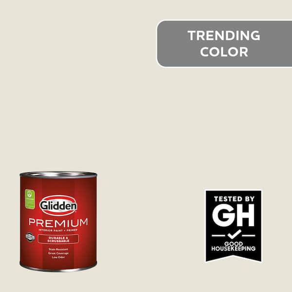 Glidden Premium 1 qt. PPG1024-1 Off White Satin Interior Latex Paint ...