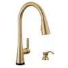 Delta Greydon Gold Touch2O with Touchless Technology Single-Handle Pull ...