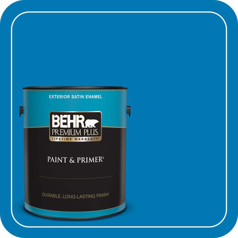 BEHR PREMIUM PLUS 1 gal. #P500-6 Deep River Satin Enamel Exterior Paint ...