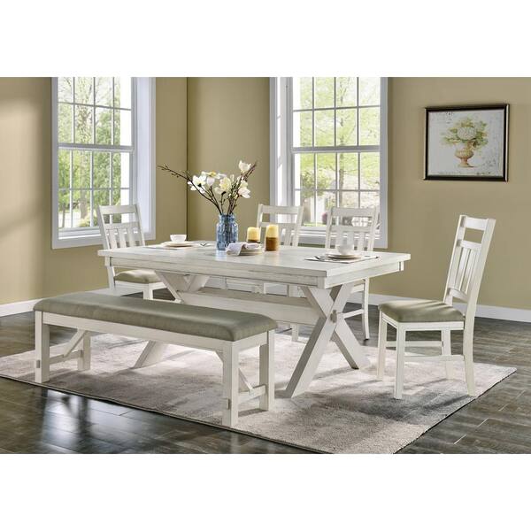 White 6 piece dining set store