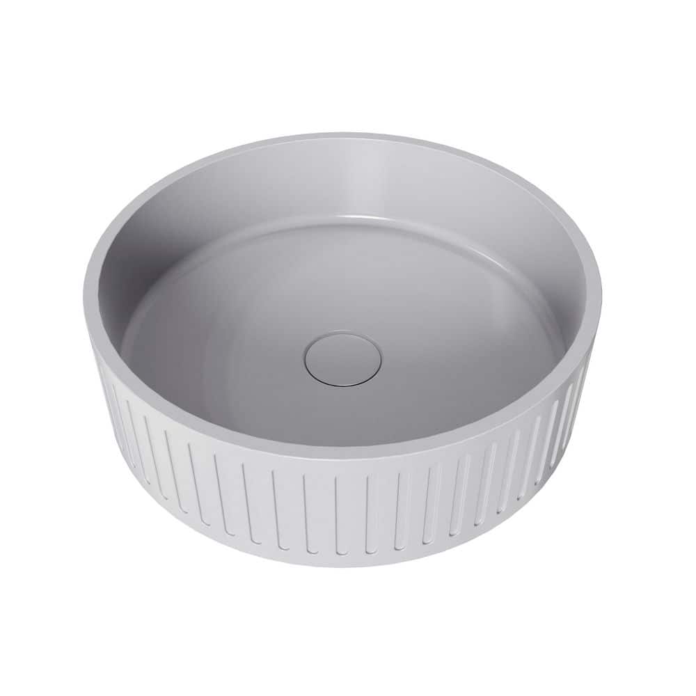 SJ STAR&JANE 15.7 in. Round Bathroom Vessel Sink with Overflow Drain in ...
