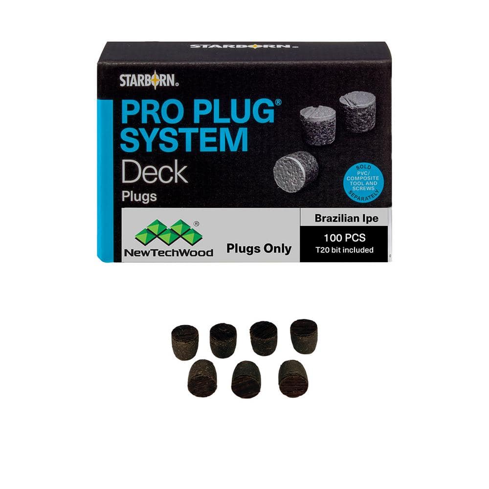 NewTechWood 0.25 in x 0.25 in Composite Hole Plug Brazilian Ipe (100 ...