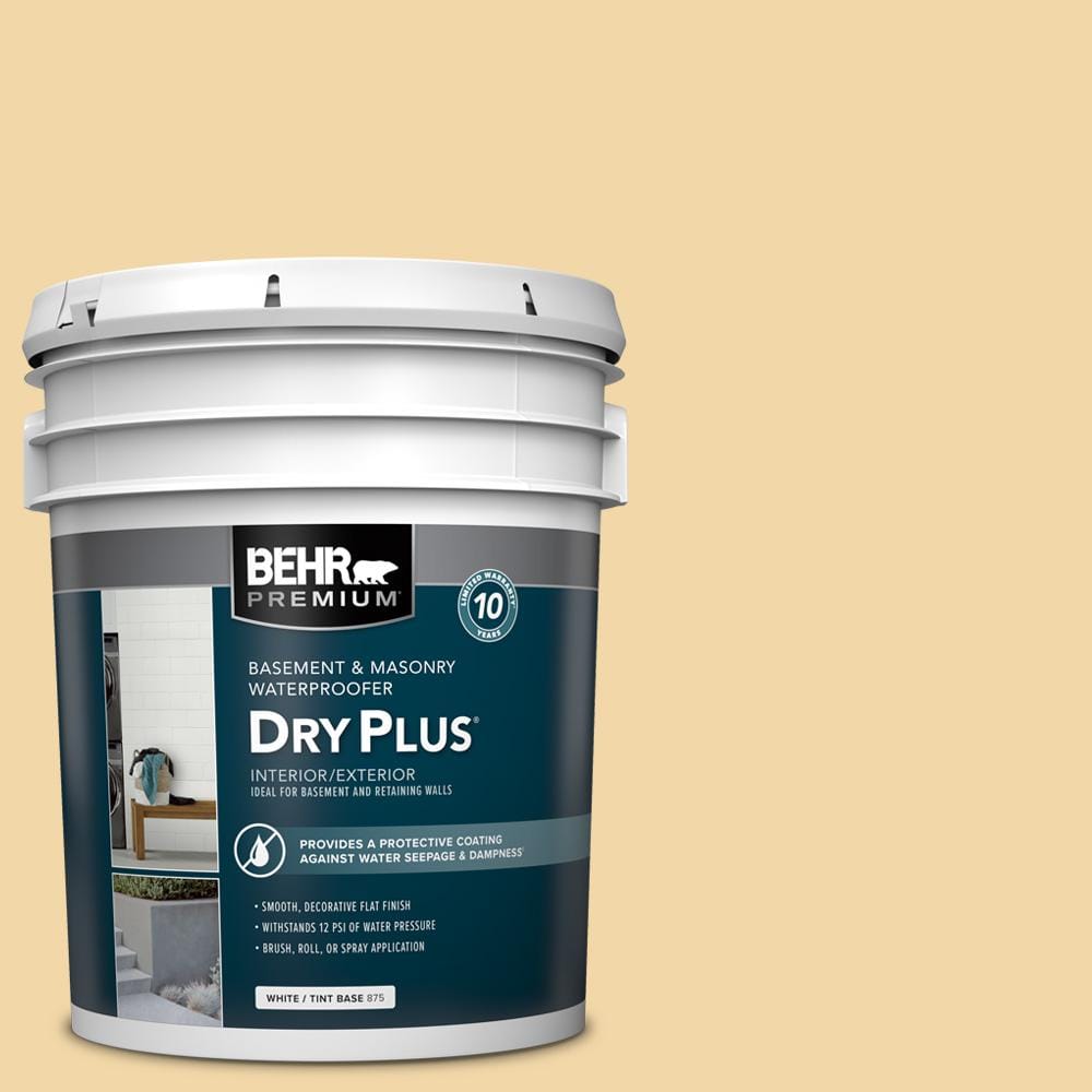 BEHR PREMIUM 5 gal. #BW-30 Sahara Gold Flat Interior/Exterior Dry Plus ...