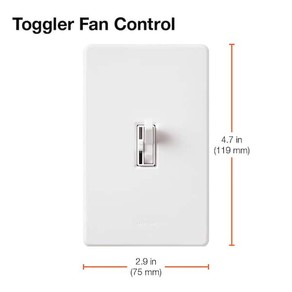 Lutron Toggler Fan Control, 3-Speed, 1.5-Amp/Single-Pole or 3-Way ...