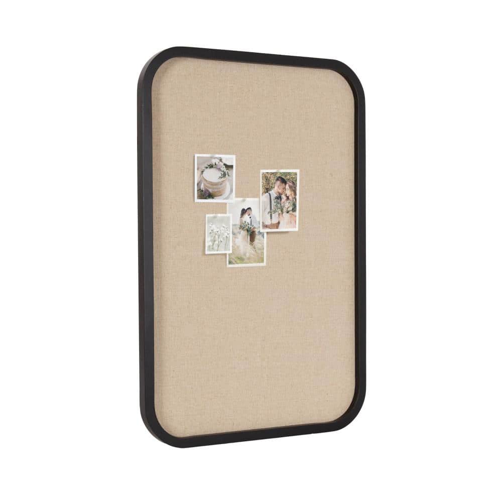 Kate and Laurel Hutton 30 in. x 20 in. Black Wood Framed Memo Board ...