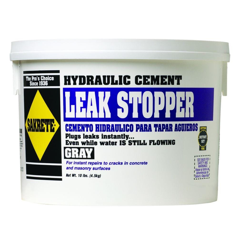SAKRETE 10 lb. Hydraulic Cement Leak Stopper Concrete Mix 401.10.sk ...