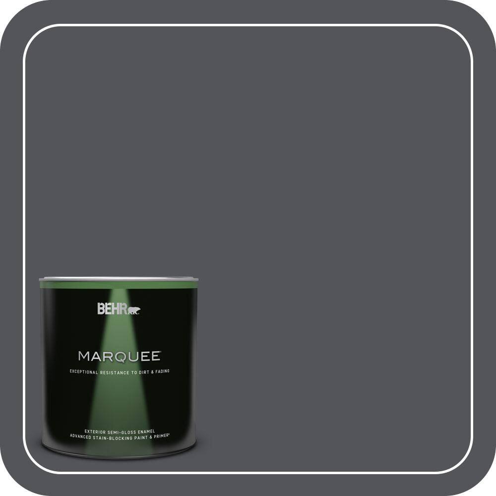 BEHR MARQUEE 1 qt. #N510-6 Orion Gray Semi-Gloss Enamel Exterior Paint ...