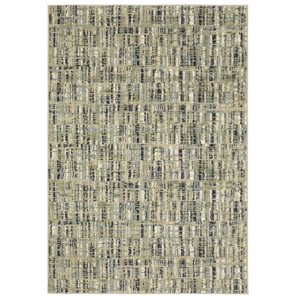 AVERLEY HOME Sienna Beige/Green 8 ft. x 10 ft. Industrial Distressed ...