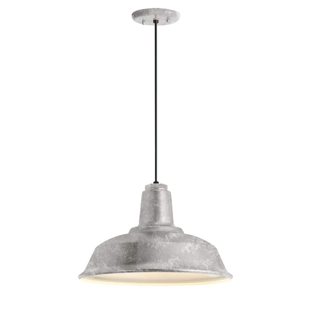 Troy RLM Heavy Duty 14 in. Shade 1-Light Galvanized Finish Pendant ...