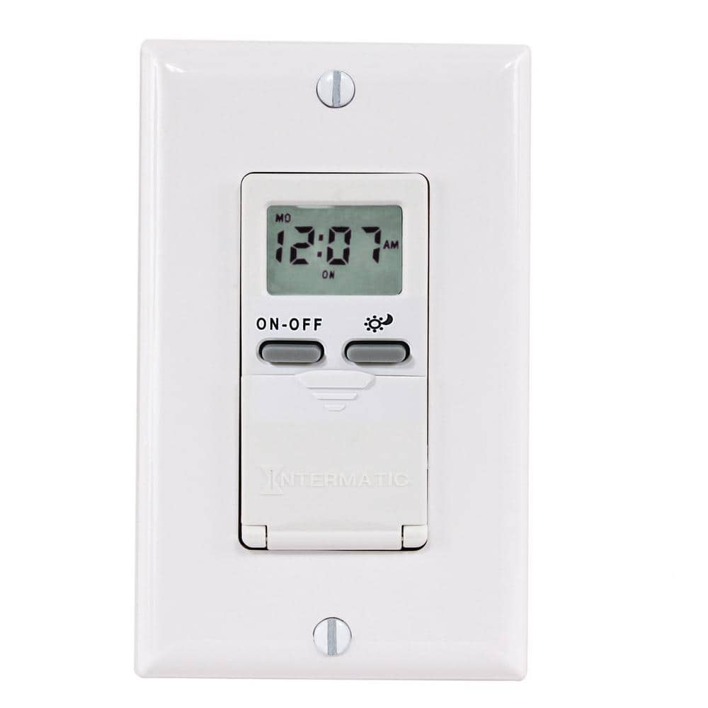 Intermatic 15 Amp 7-Day Indoor Astronomic Digital In-Wall Timer, White ...