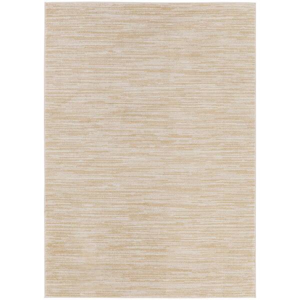 Nourison Essentials 5 ft. x 7 ft. Ivory Gold Abstract Contemporary ...
