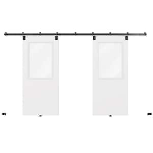 TENONER 72 in. x 80 in. 9 Lite, Clear Glass, White Primed, Composite ...