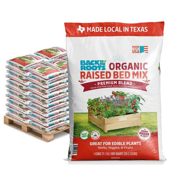 Back to the Roots Organic Texas Bulk Raised Bed Soil Pallet (60 1 cu ...