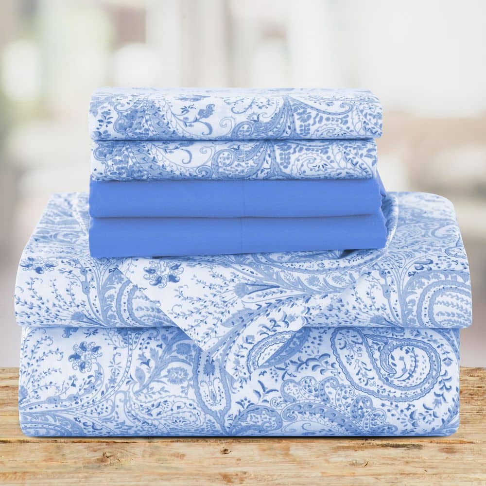 LDC LUX DECOR COLLECTION Lux Decor 6-Piece Microfiber Sheet Set Paisley ...