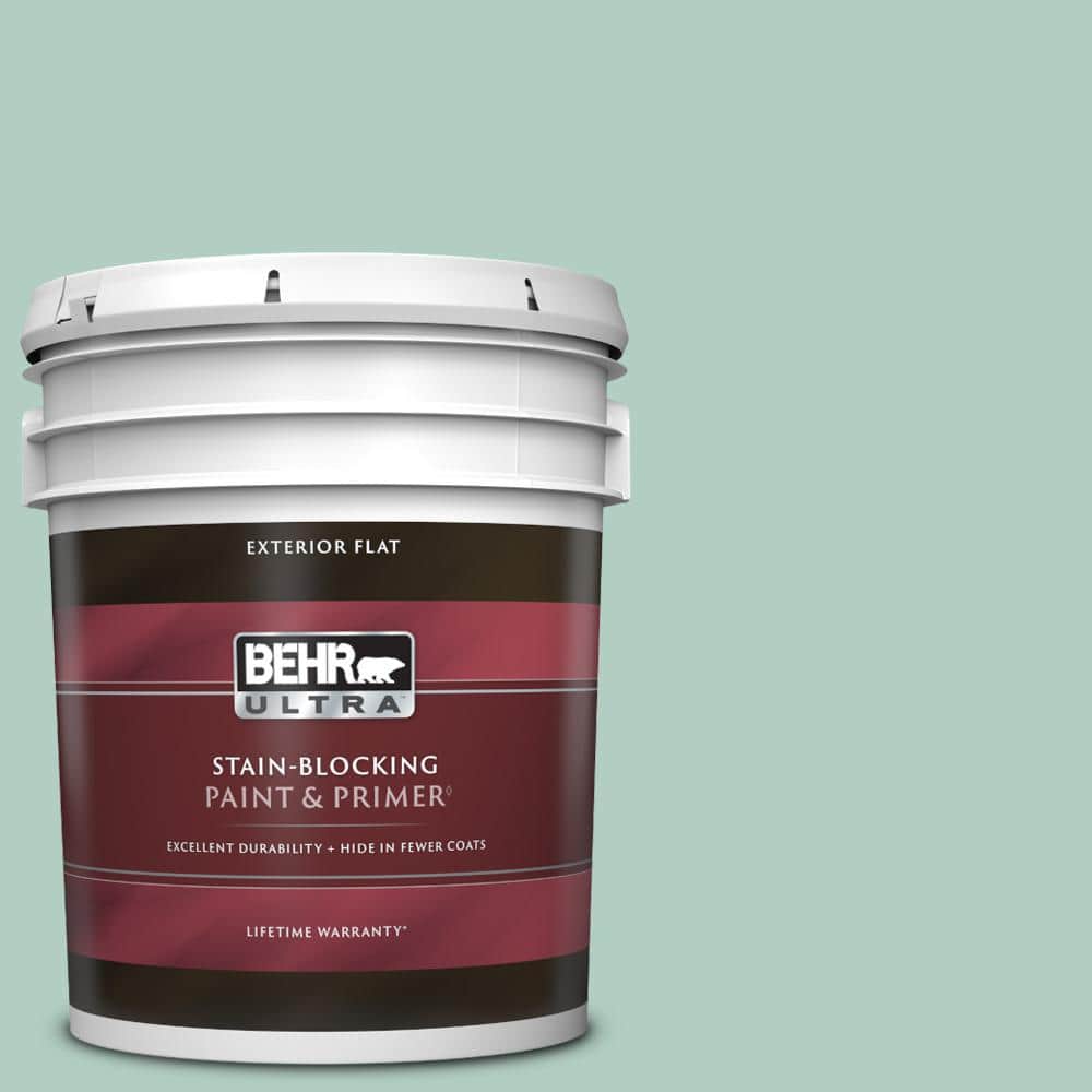 BEHR ULTRA 5 gal. #M430-3 Wintergreen Dream Flat Exterior Paint ...