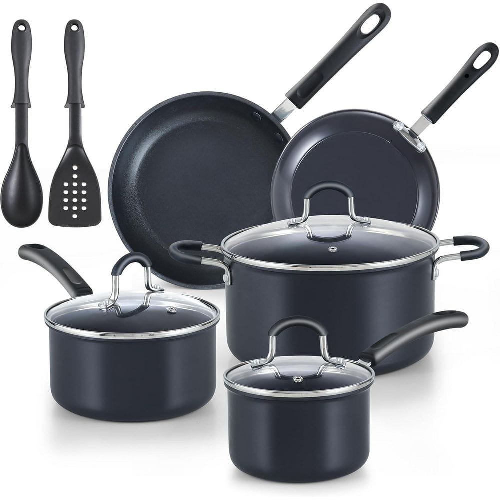 Cook N Home Professional 10-Piece Hard Anodized Aluminum Nonstick Pots ...