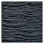 Art3dwallpanels Wave PVC Decorative Black Wall Panel for Living Room 19 ...
