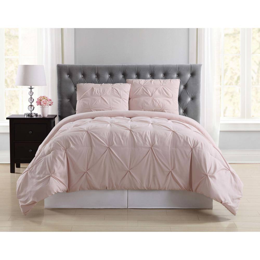 Truly Soft Everyday Pleated 3 Piece Twin Removeable Cover Microfiber ...