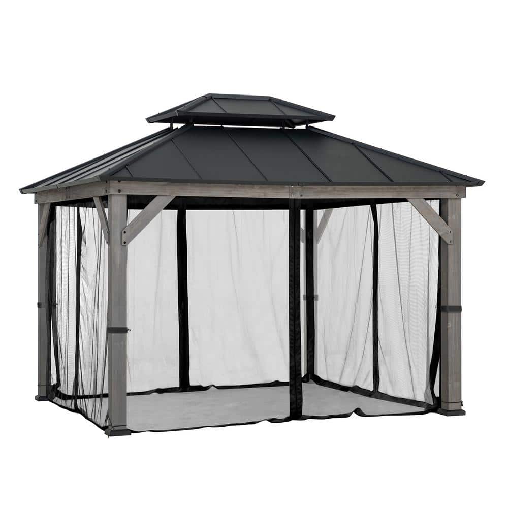 Sunjoy Replacement Mosquito Netting Panles Waterproof 4-Panel Screen ...