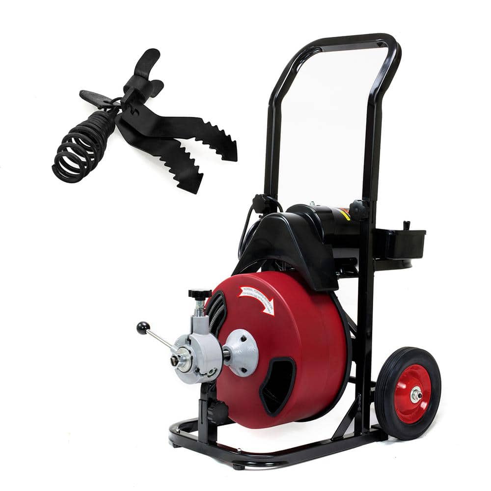 Stark 250-Watt Drain Cleaning Machine with 1/2 in. x 50 ft. Reinforced ...