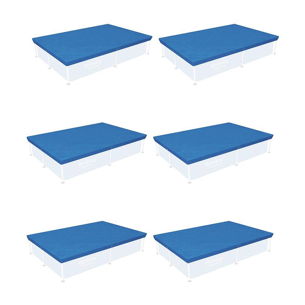 Bestway 4 ft. x 8 ft. Rectangle Above Ground Swimming Pool Cover (6 ...