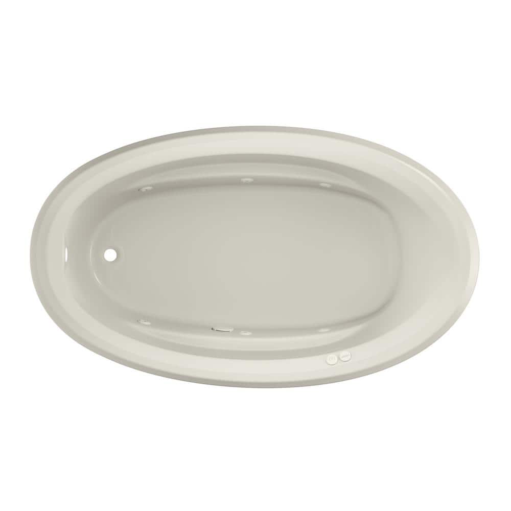 JACUZZI Signature 71 in. x 41 in. Oval Whirlpool Bathtub with Left ...