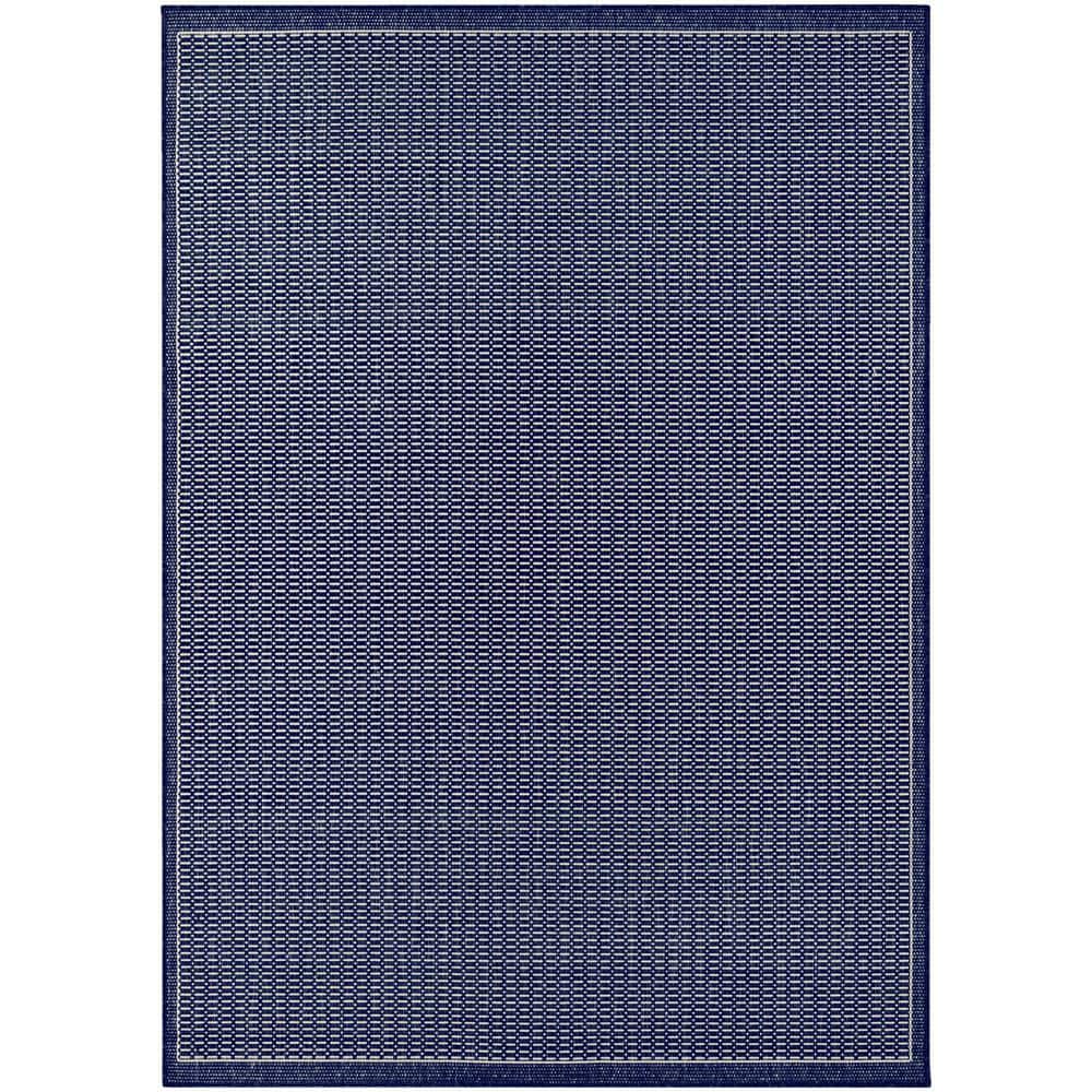 Couristan Recife Saddle Stitch Ivory-Indigo 4 ft. x 5 ft. Indoor ...