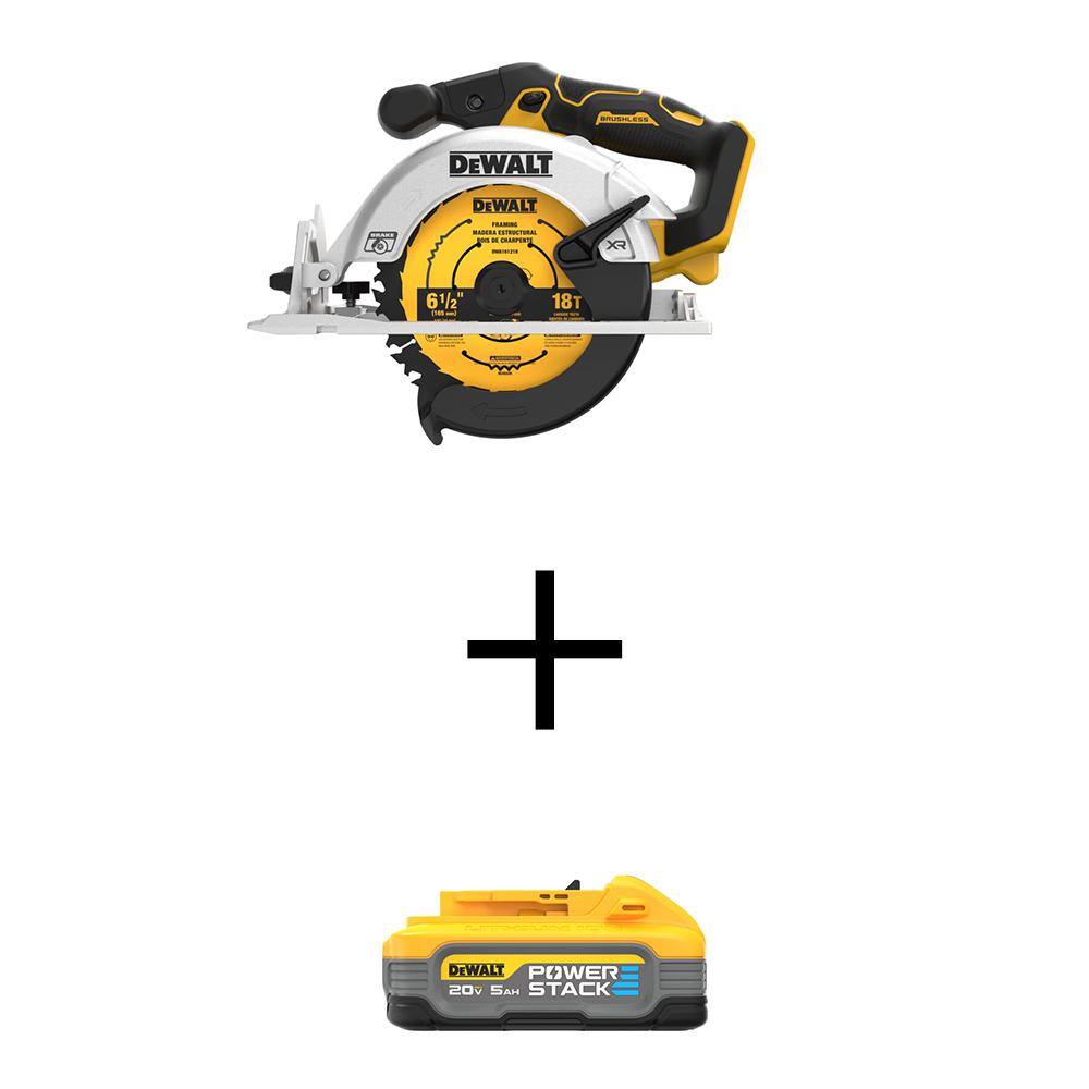 DEWALT 20V MAX Cordless Brushless 6-1/2 in. Sidewinder Style Circular ...