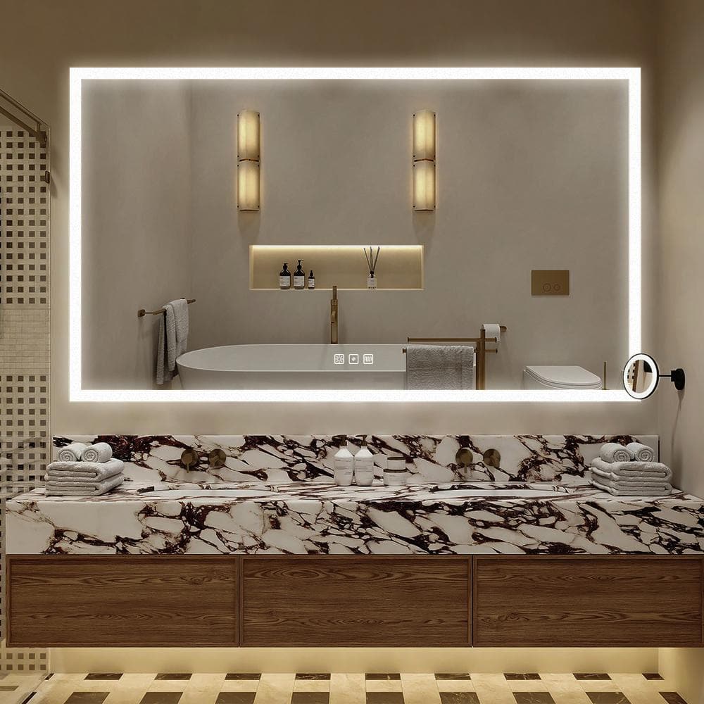 KINWELL 48 in. W x 28 in. H Rectangular Aluminum Framed LED Light Wall ...