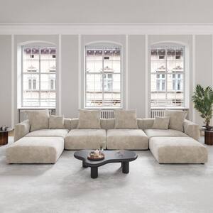 Magic Home 118 in. Armless Oversized Exra Large 3-Piece Corduroy ...