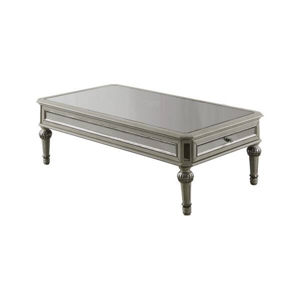 Robinson Antique Cream Mirrored Rectangular 50 in. Coffee Table ...