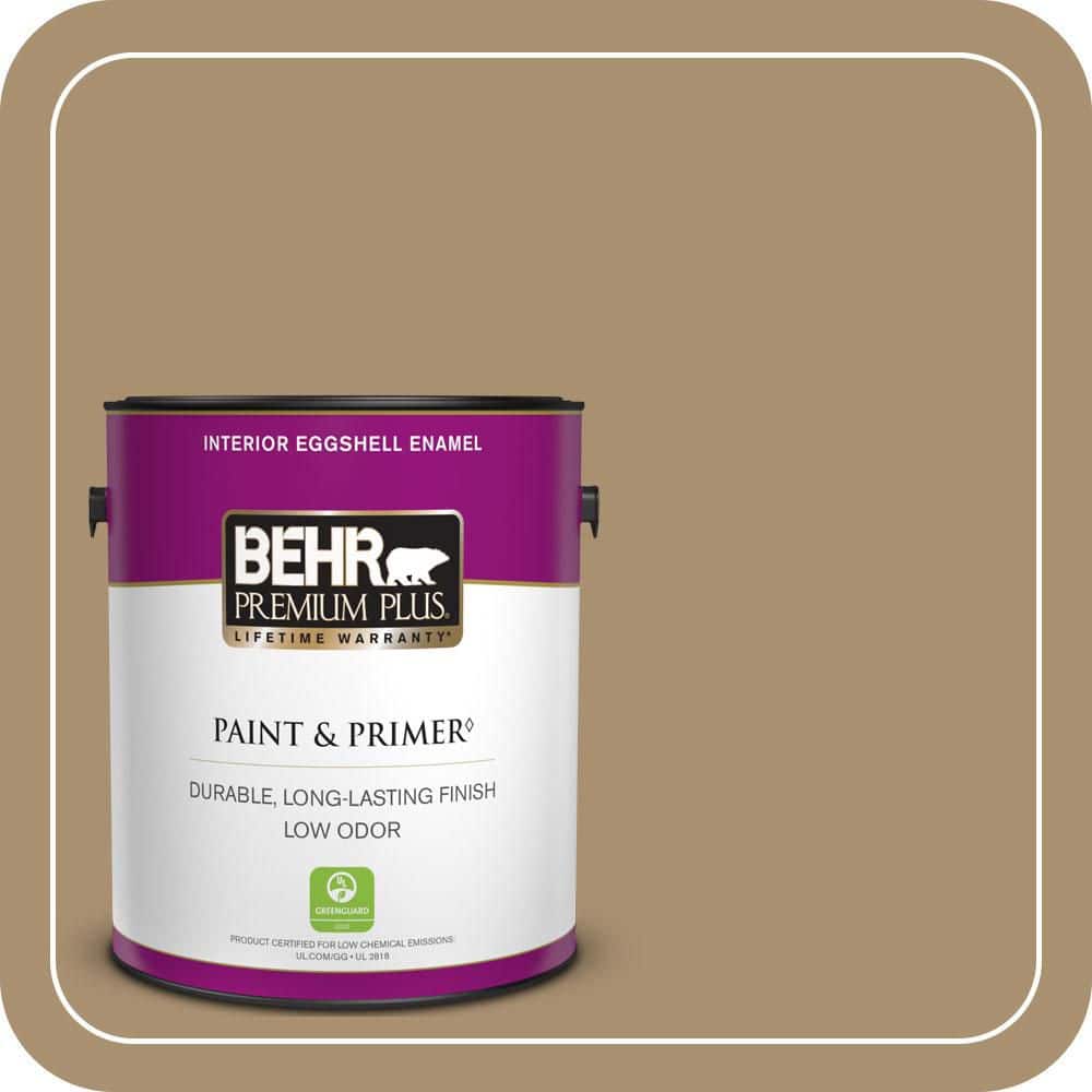 BEHR PREMIUM PLUS 1 gal. #ECC-51-1 Hiking Trail Eggshell Enamel Low ...