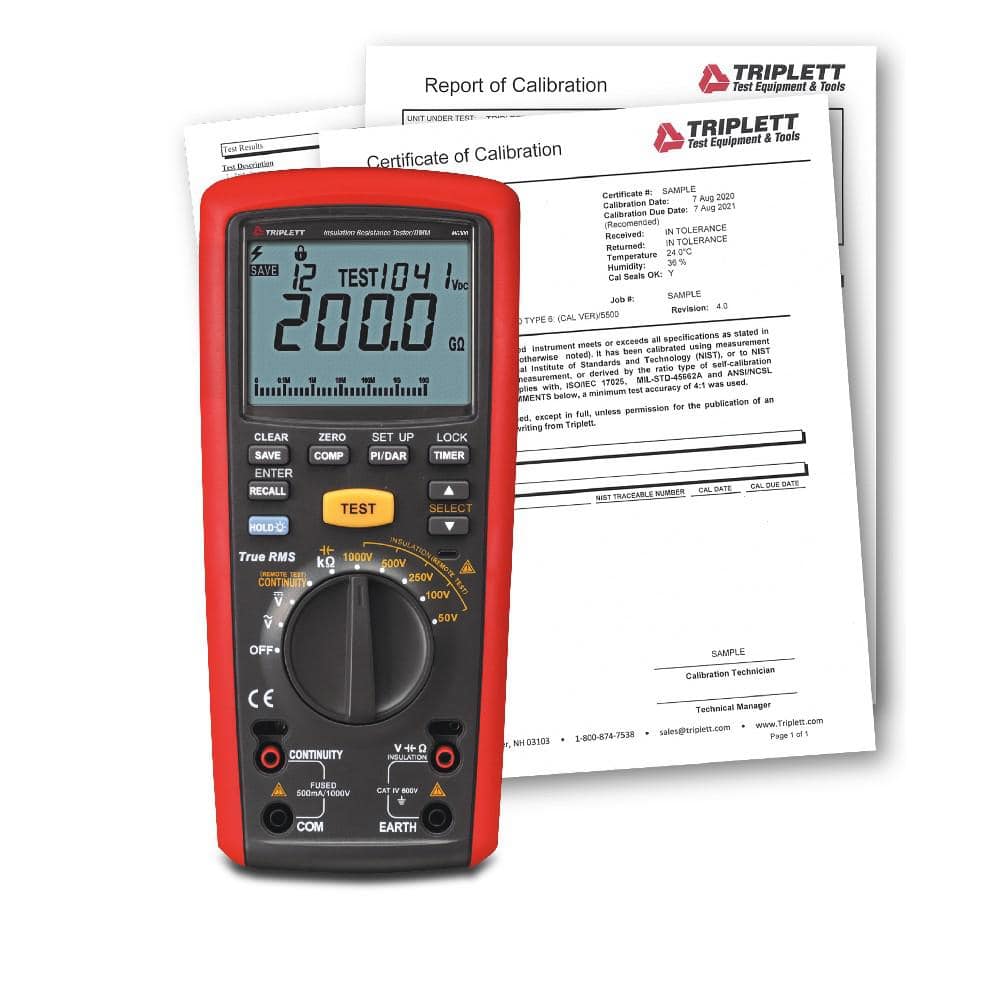 TRIPLETT MG500 Digital Insulation Resistance Tester with Certificate of ...
