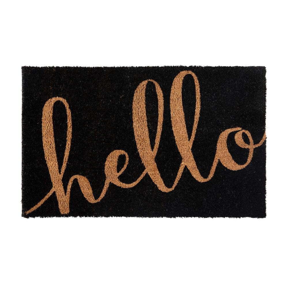 Carnegy Avenue 18 in. x 30 in. Black/Natural Doormat CGA-FW-512255-BL ...