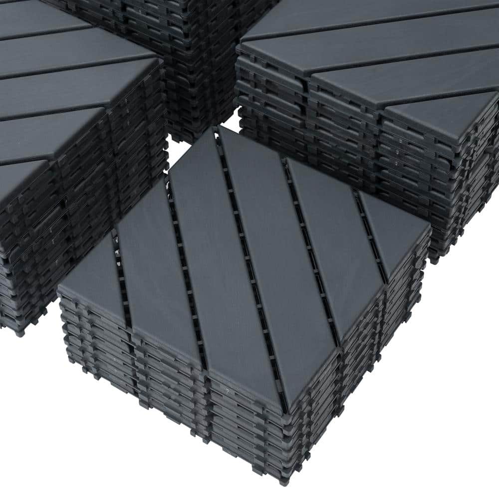 WRIGHTMASTER 1 ft. x 1 ft. Quick Deck Composite Interlocking Deck Tile ...