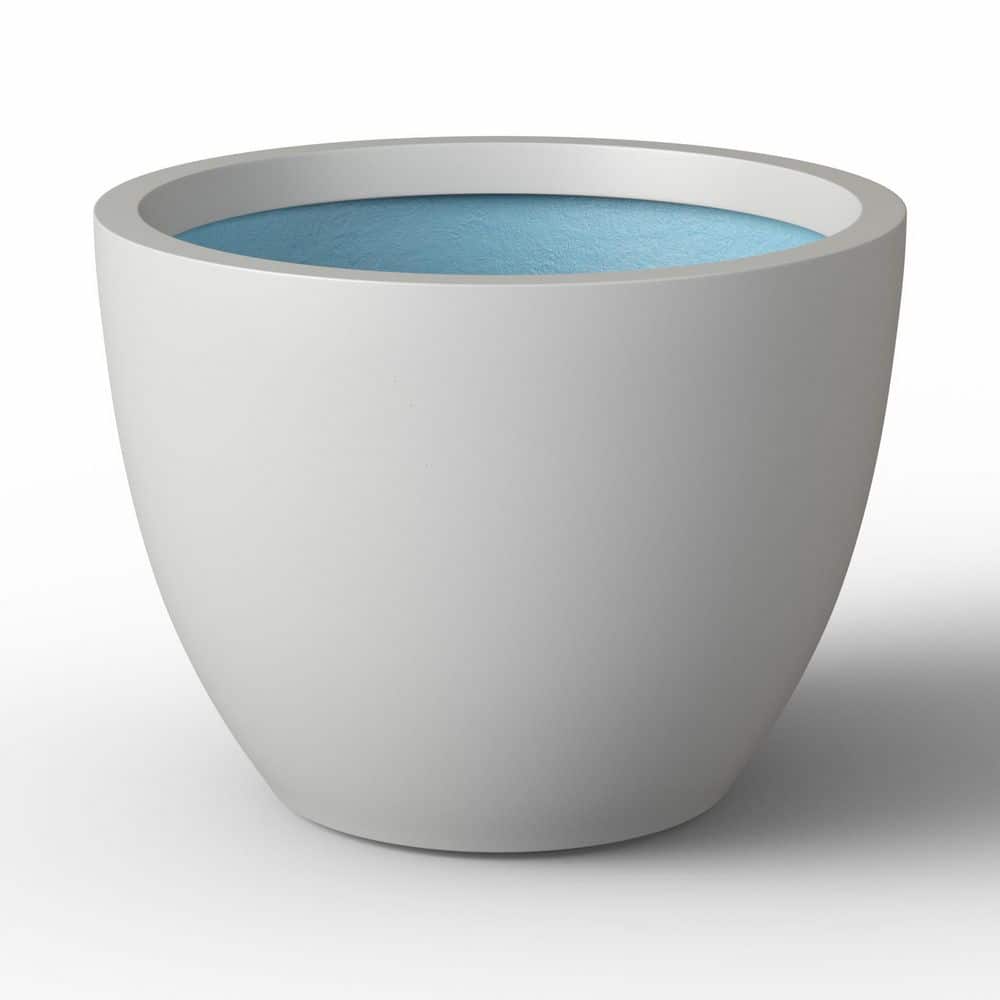 Sapcrete 17.5 in. Large Crisp White (Premium Inner) Concrete Round ...