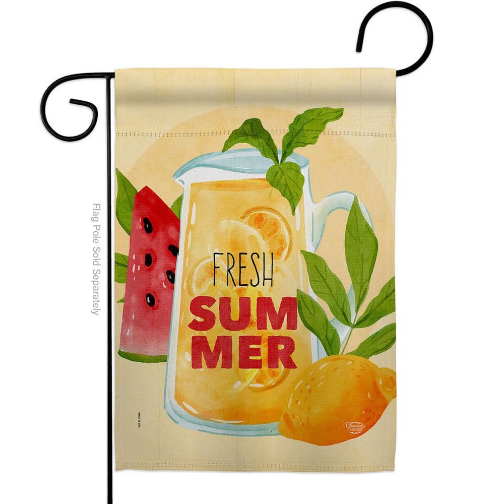 Ornament Collection 13 in. x 18.5 in. Fresh Summer Drinks Garden Flag ...
