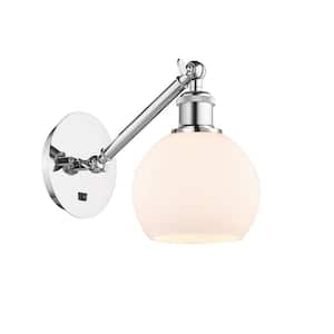 Innovations Athens 1-Light Satin Gold, Matte White Wall Sconce with ...