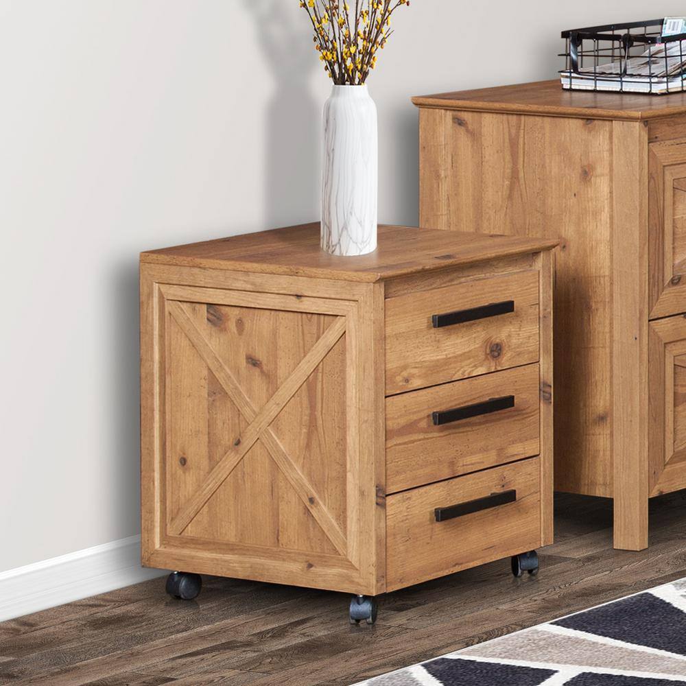 Austin Rustic Brown File Cabinet with 3 Drawers-AS4102MFRB - The Home Depot