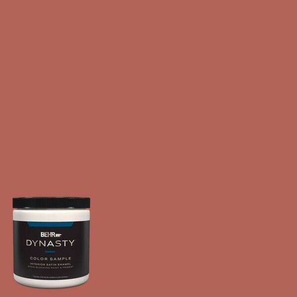BEHR DYNASTY 8 oz. #QE-04 Chimayo Red Satin Enamel Stain-Blocking ...