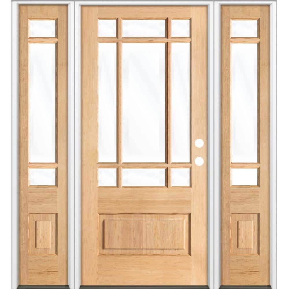 Krosswood Doors 36 in. x 80 in. 3/4 Prairie-Lite Clear Stain Left Hand Hemlock Prehung Front ...